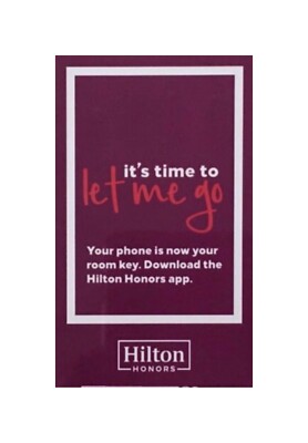 Hilton Honors Hampton Inn Red Hotel Room KEY CARD “It’s Time to Let Me ...
