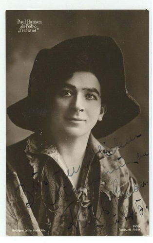 Autographié Carte Postale Paul Hansen Danois Ténor Opéra Singer Et ...