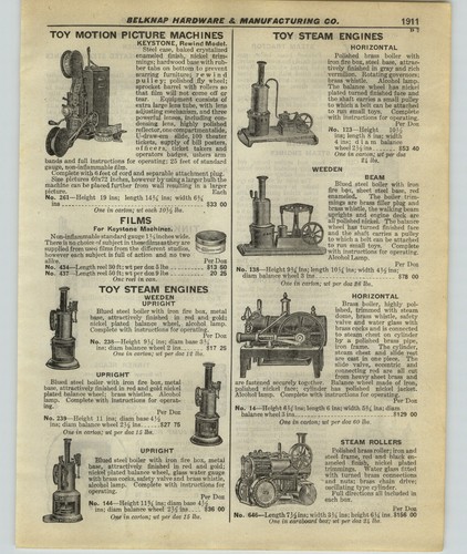 1927 PAPER AD Weeden Toy Steam Engines Steam Roller Farm Tractor Brass ...