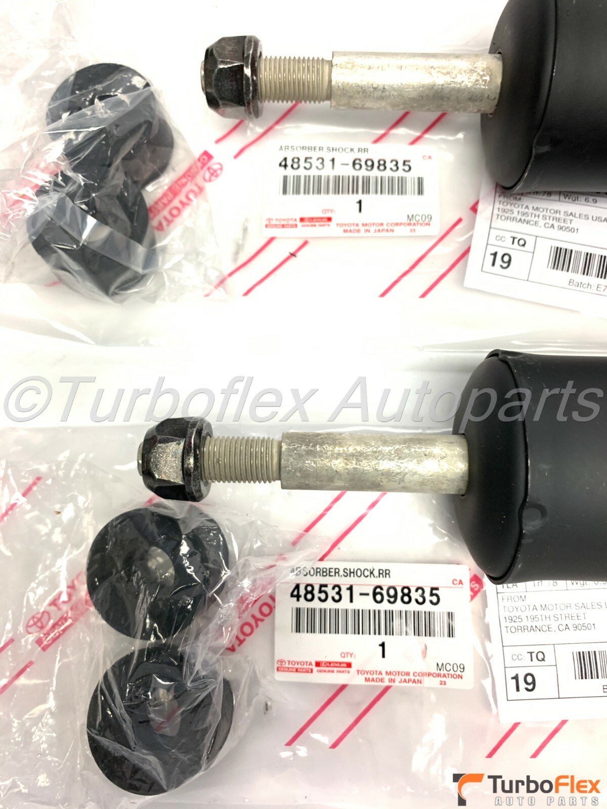 Toyota Land cruiser 1998-2007 Rear Shock Absorber Set of 2 Genuine ...