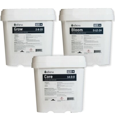 Athena PRO LINE 3 Part Nutrients - GROW, CORE & BLOOM Soluble Base ...