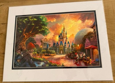 Walt Disney World Parks Thomas Kinkade Four Parks One World Print 14x18 ...