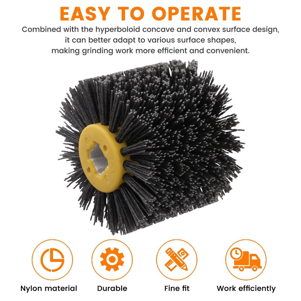 80Grit Abrasive Wire Drawing Wheel Nylon Wire Drum Burnishing Brush8257 ...