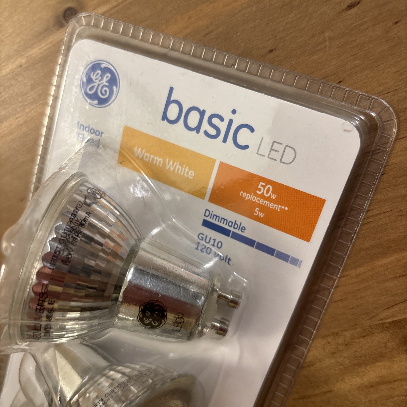 3 Bulb GE Basic LED GU10 Warm White Dimmable Flood Light Bulbs 50w 480 ...