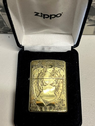 RARE Zippo Lights Armor 5-side rose girl in velvet Box NEW | eBay