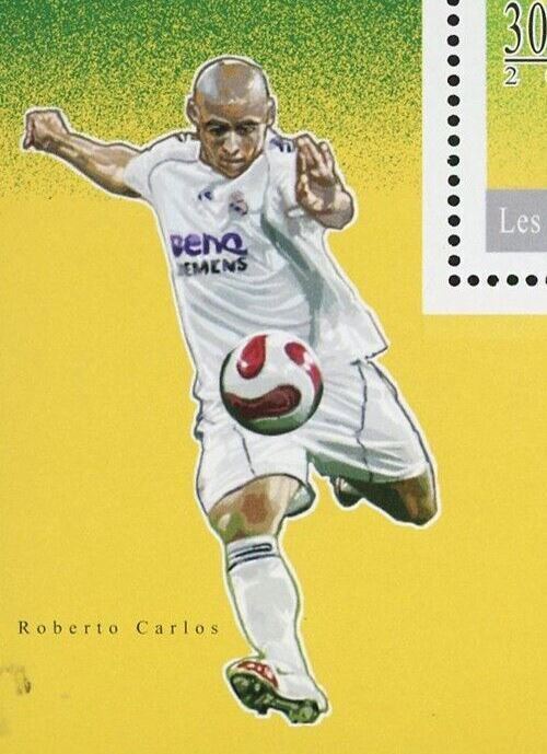 Soccer Players Stamp Pele Ronaldo Roberto Carlos Souvenir Brazil Sheet ...