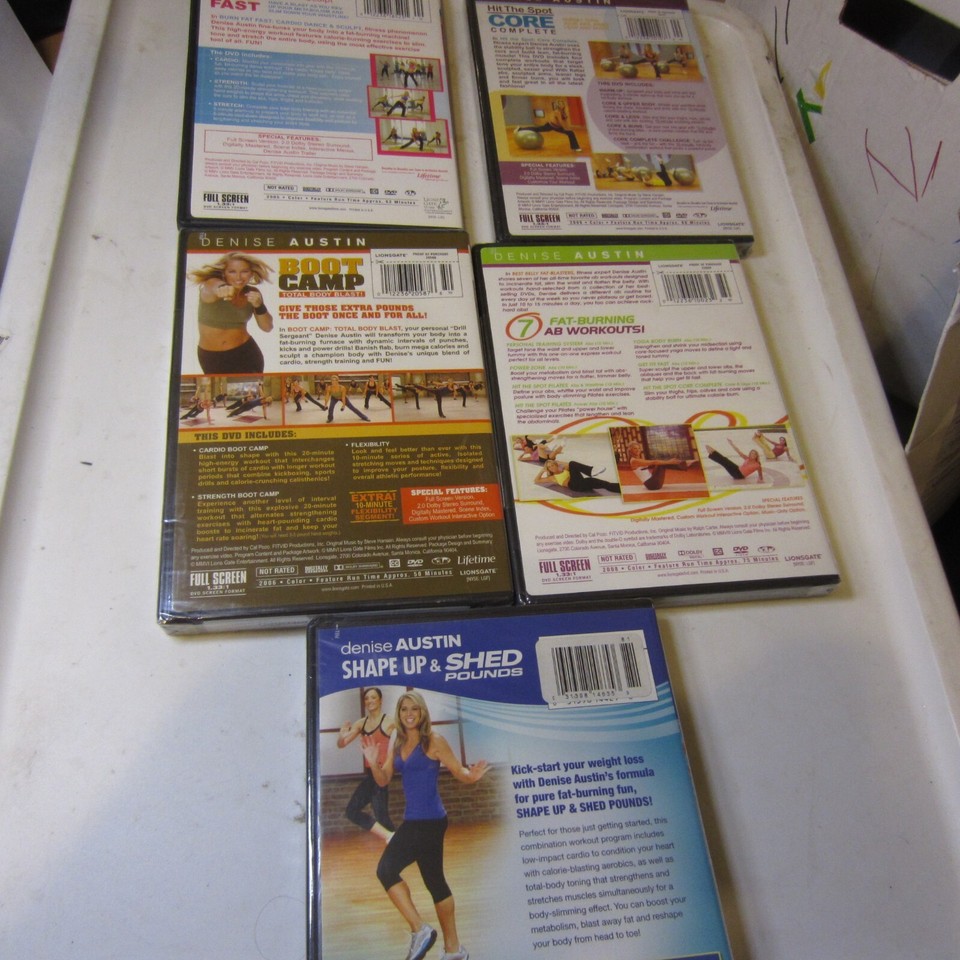 Denise Austin Workout Lot of 5 DVDs Brand New Sealed fitness boot camp ...