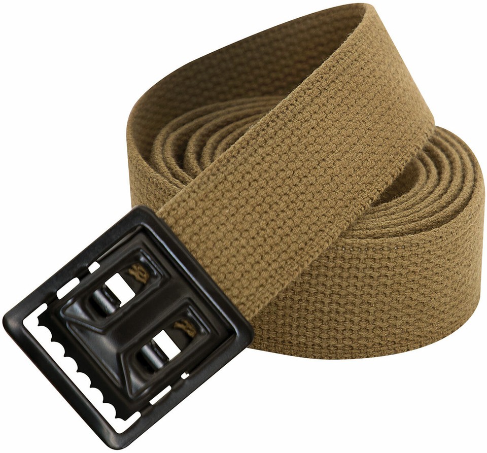 100% Cotton Web Belt with Open Face Buckle Military Heavy Duty Thick ...