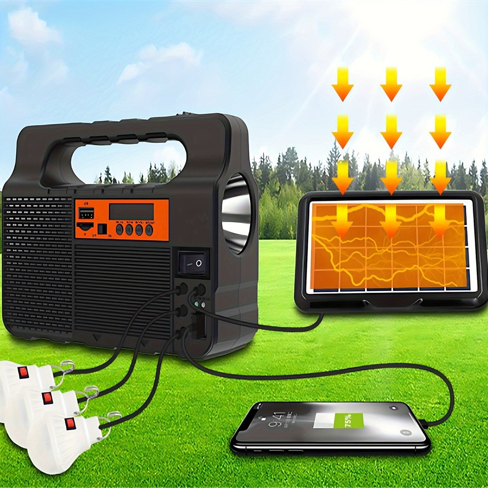 Solar Flood Light for Outdoor Camping Portable Emergency Solar Power ...