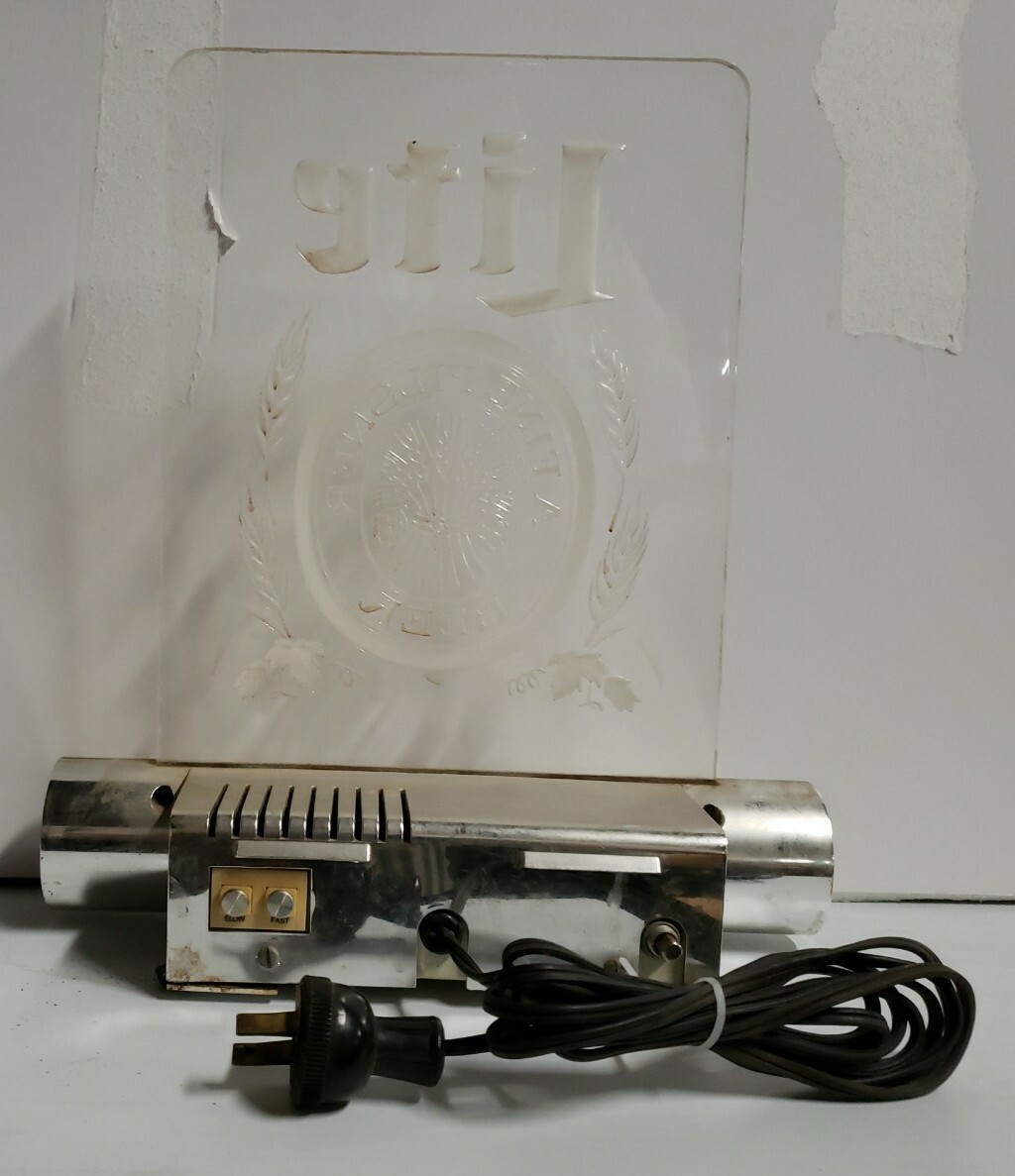 Vintage MILLER LITE Acrylic Light Up Bar Sign w/Digital Clock Everbrite ...