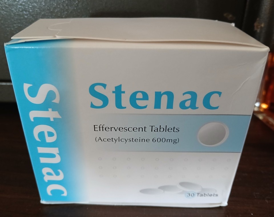 STENAC Effervescent 30 Tablets 600mg Acetylcystein to clear phlegm ...