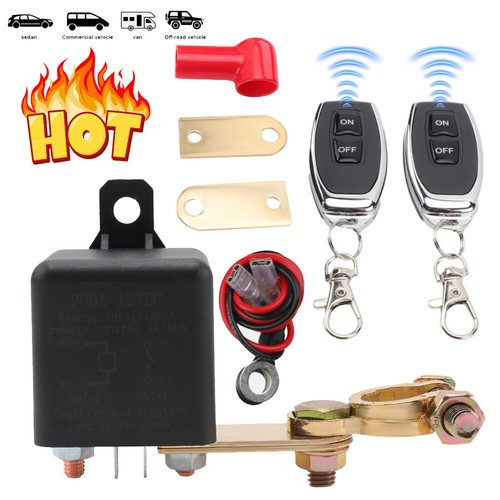 Wireless Dual Remote Car Battery Disconnect Relay Master Kill Cut-off ...