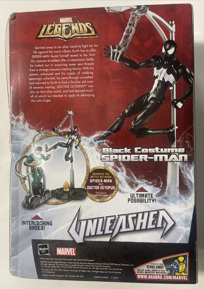 BLACK COSTUME SPIDER-MAN MARVEL LEGENDS UNLEASHED ACTION FIGURE MIB | eBay