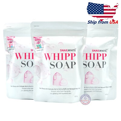 Snail White Whipp Soap Original Bar Soap w Delicate Net 100g x3 Ship ...