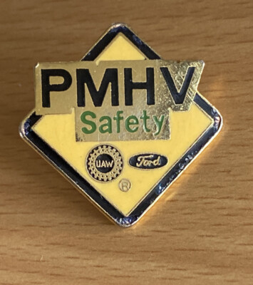 Vintage Ford Motor Company Hat Pin Badge UAW PMHV SAFETY Gold Tone ...