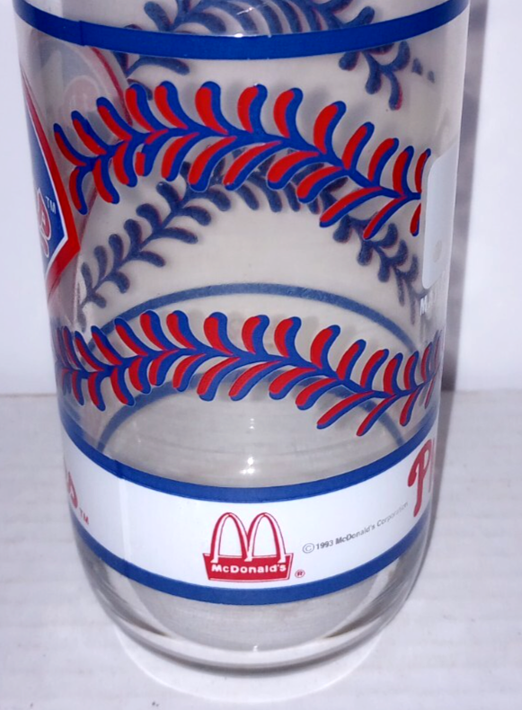 Vintage 1993 McDonalds - MLB Phillies Glass 16oz - Baseball Threads ...