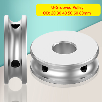 U-Grooved Pulley PU Belt Pulleys Aluminum Without Step Width 5/6/8mm OD ...