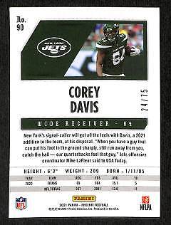 2021 Panini Phoenix Corey Davis #90 Yellow /75 Parallel Football Card ...