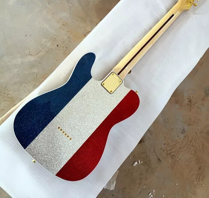 Custom TELE 1996 Red White Blue Big Sparkle Electric Guitar Gold ...