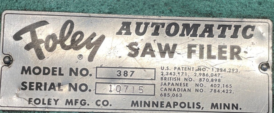 Foley (Belsaw) Model 387 Saw Filer - Part: “Vice Arm Assembly” w ...