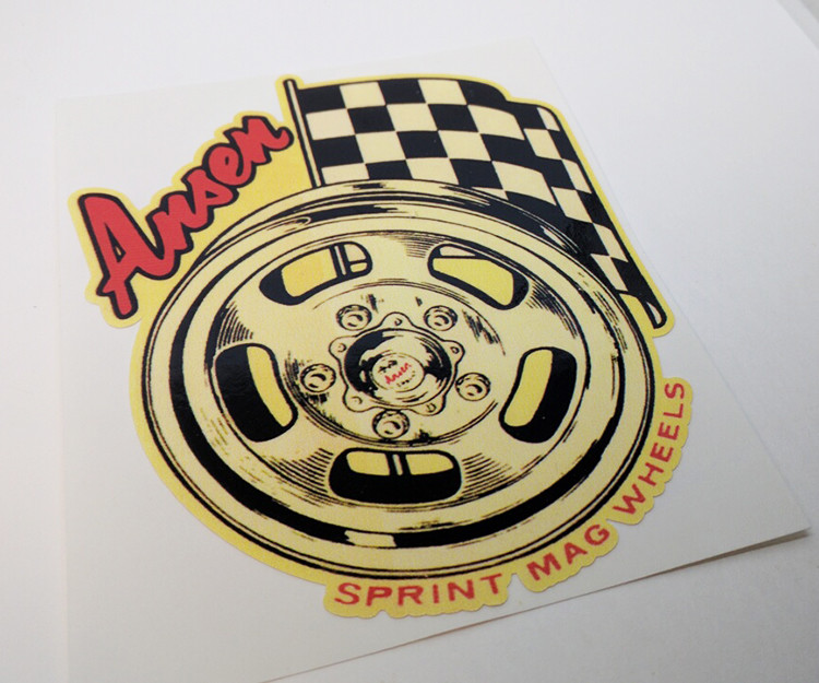 Ansen Mag Wheels Vintage Style DECAL, Vinyl STICKER, racing, hot rod ...