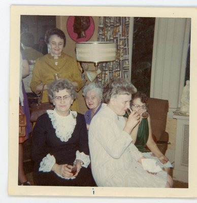 Group older ladies conservative dress getting liquored up vintage ...