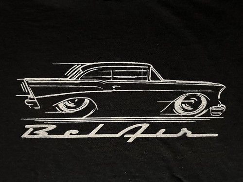 55 56 57 LS T Shirt Tri Five Chevy Bel Air 150 210 Emblem Silhouette ...