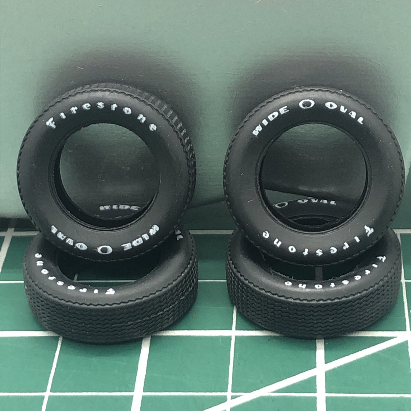 4) Firestone F60-15 Wide Oval White Letter Hollow Tires AMT 1:25 LBR ...