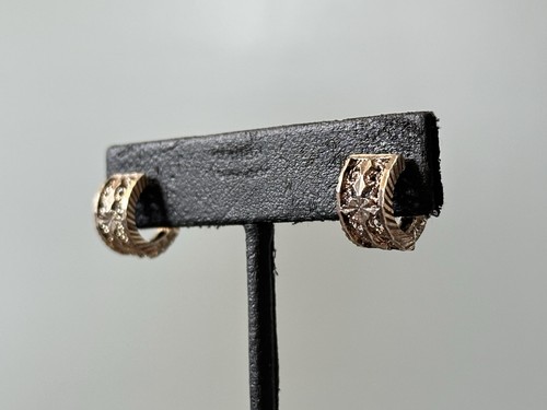 925 Diamond Cut Huggie Hoop Post Earrings McBling 90s Boho Southwestern ...