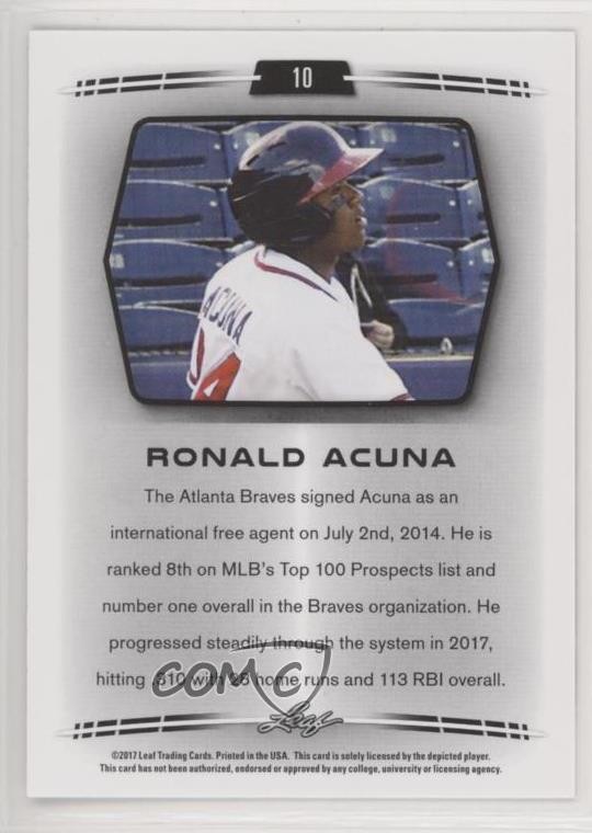2018 Leaf Retail Rookies Ronald Acuna Jr #10 0w7 | eBay