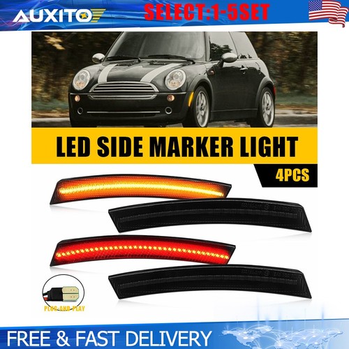 For Mini Cooper R50 R53 R52 Smoked Front Amber Rear LED Side Marker ...