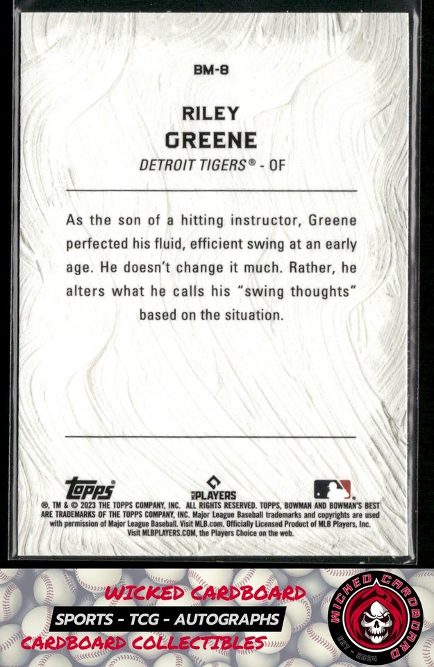 Riley Greene 2023 Bowman's Best Masterpieces #BM-8 Detroit Tigers | eBay