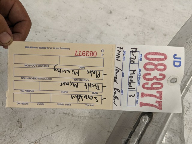 2018 Tesla Model 3 Front Lower Bumper Reinforcement Bar 108489400B OEM ...