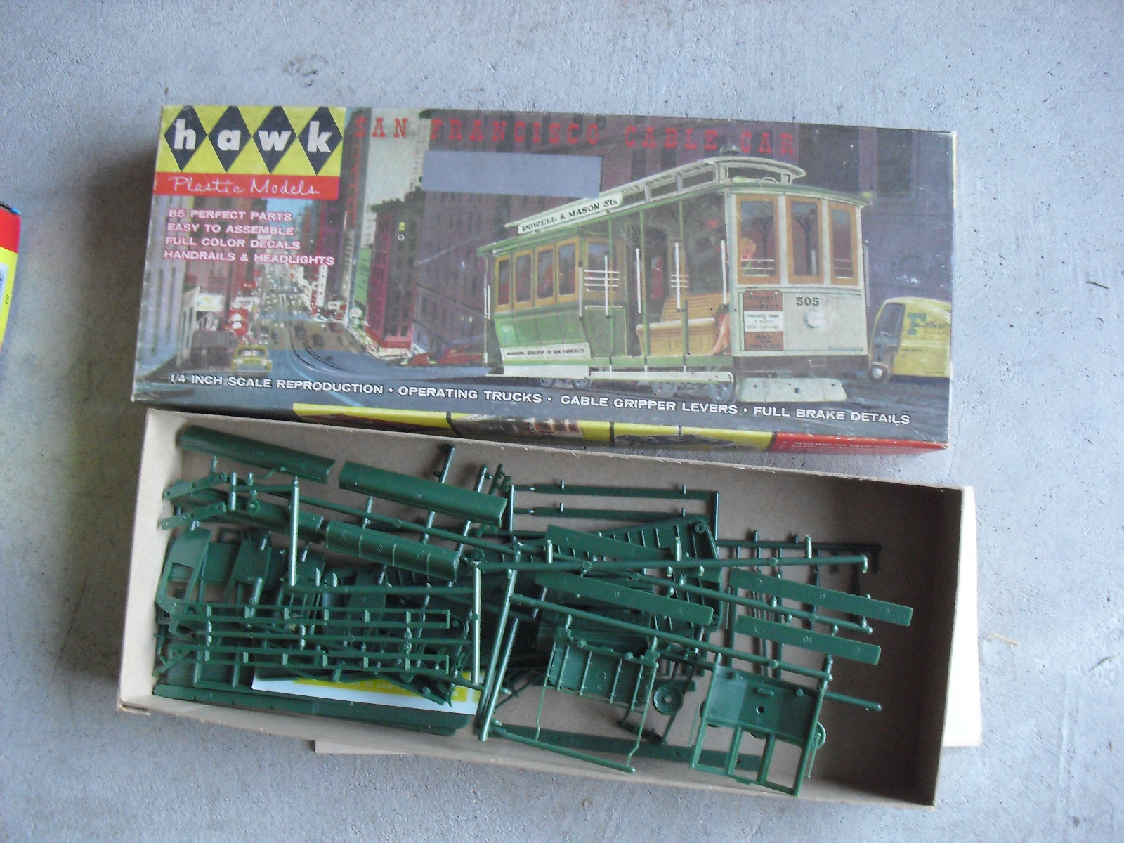 Vintage 1959 Hawk Models San Francisco Cable Car Model Kit in Box 517 ...