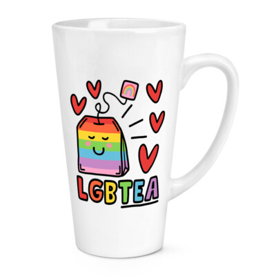 LGBTEA 17oz Large Latte Mug Cup Tea Lover Gay Pride Lesbian LGBTQ ...