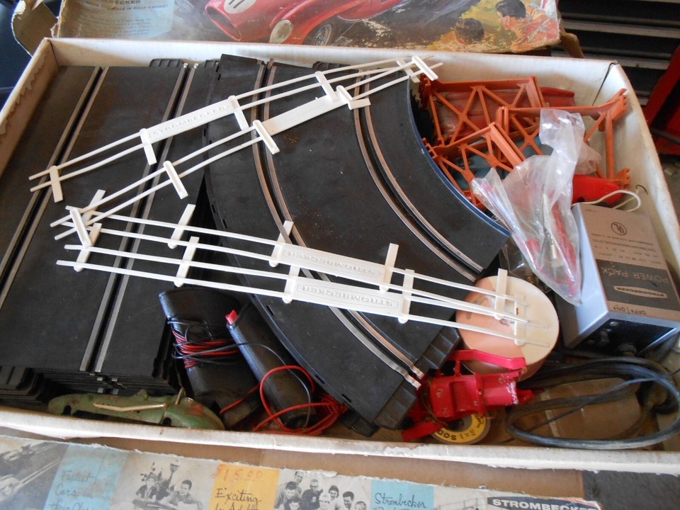 Vintage Strombecker Road Racing Slot Car Set With Extra Parts | eBay
