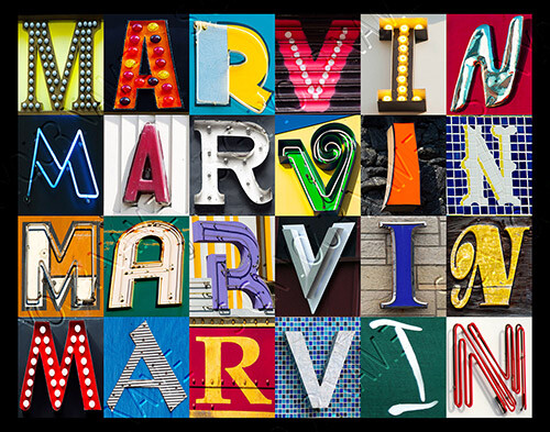 MARVIN Name Poster featuring photos of actual sign letters | eBay