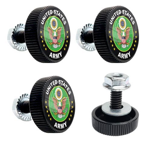 4 Black Custom Motorcycle License Plate Frame Tag Bolt Screws - "US ...