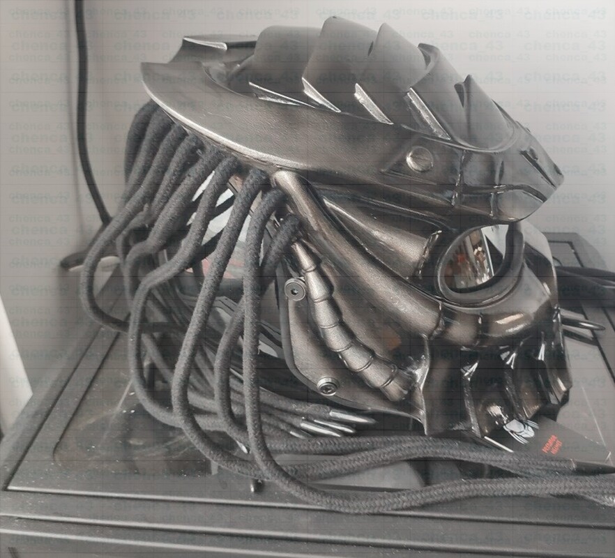 Hand-painted Alien vs. Predator Full Face Mask FRP Motorcycle Helmet ...