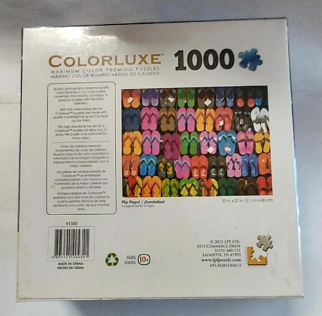 Colorluxe Puzzle 1000 Pieces Flip Flops Creative Play Award 19 X 27 in ...