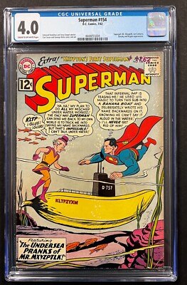 Superman #154 CGC 4.0 1962 Mr Mxyzptlk Curt Swan Cover "Krypton's 1st ...