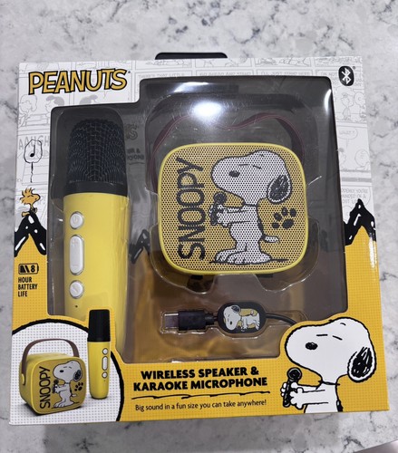 Peanuts Snoopy Wireless Speaker & Karaoke Microphone Set NIB | eBay