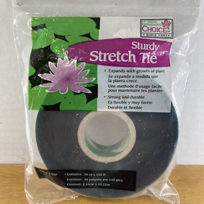 NEW Stretch Tie Sturdy Easy to Cut Weatherproof Durable .96" Wide 150ft ...