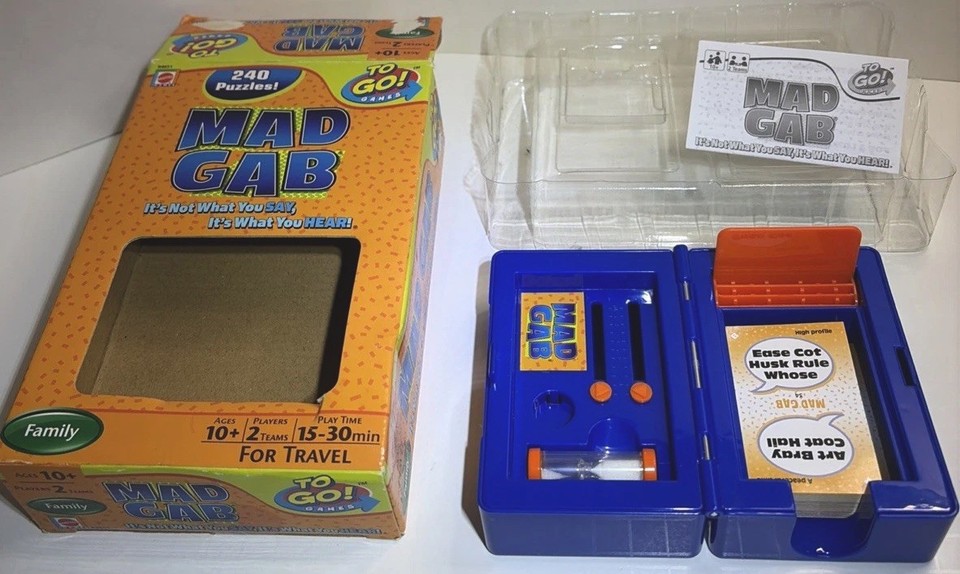 Mad Gab, Travel To Go Portable Game, Mattel Family Game Night , Teams ...