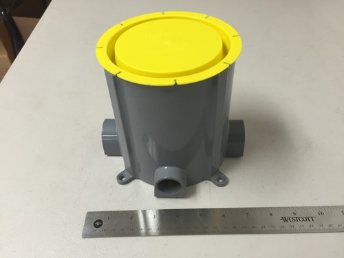 HUBBELL ROUND PLASTIC FLOOR BOX PFB1 WITH CONCRETE COVER 3/4" & 1 ...