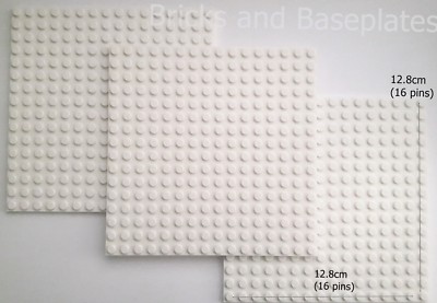 LEGO 3 x WHITE PLATES Base Boards Baseplate 16x16 Pin -12.8cm x 12.8cm ...