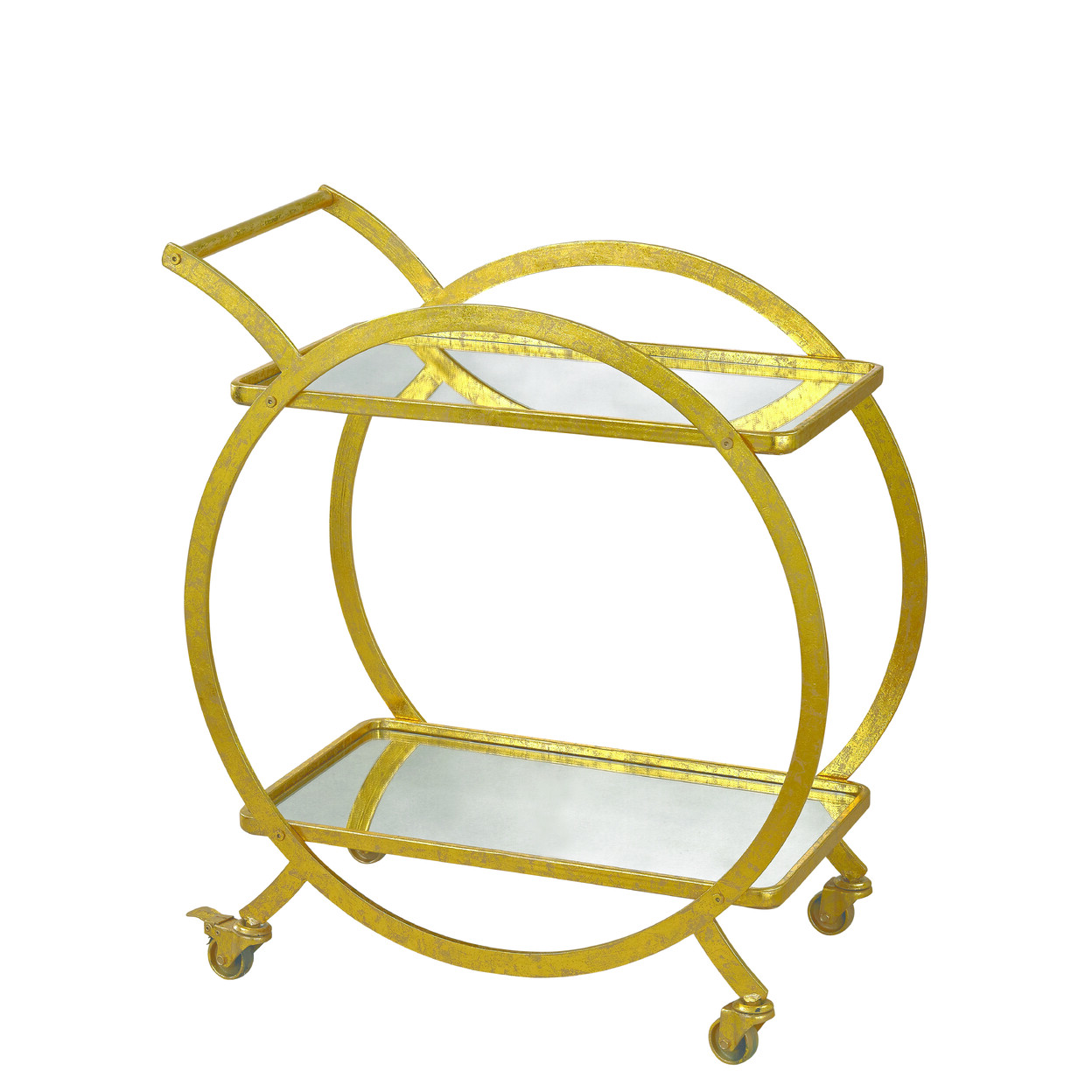 Sterling Ring Bar Cart in Gold With Antique Mirror 351-10212 for sale ...