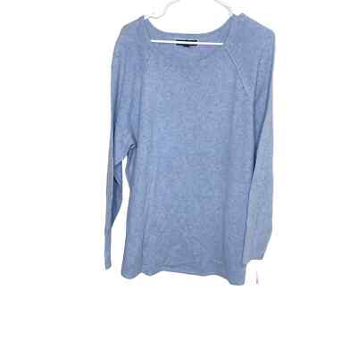 Karen Scott blue heather sweater size 0X cotton blend casual knit cozy ...