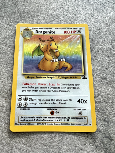 Pokémon TCG Dragonite Fossil 4 Holo Unlimited Holo Rare | eBay