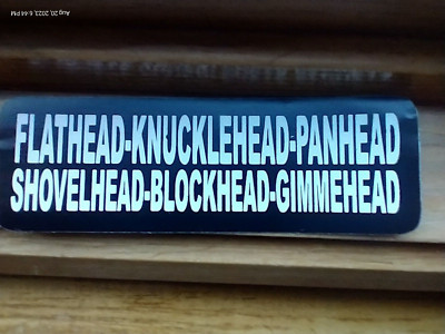 Flathead Knucklehead Panhead Shovelhead Blockhead Small Hand made Decal ...